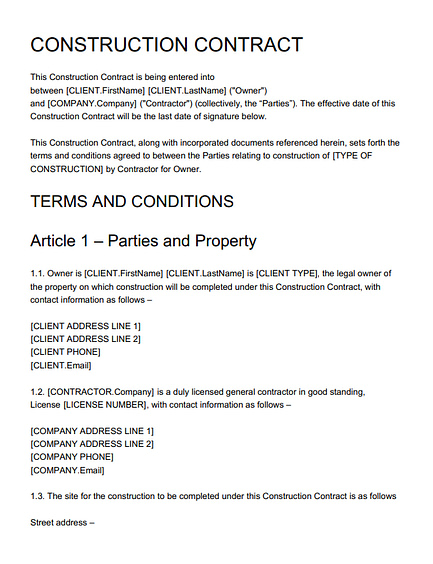 5 Of The Best Construction Contract Templates (+ How To Write) | Hook ...